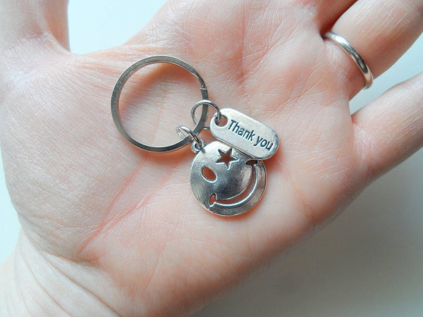 Employee Appreciation Gifts | "Thank You" Smiley Face Keychain by JE ...