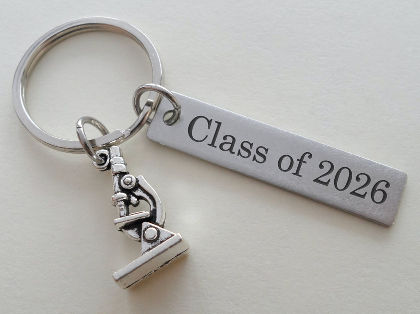 Custom Engraved Science Lab Keychain with Microscope Charm ...