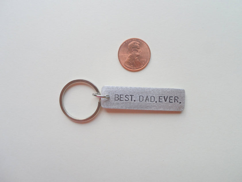 Best Dad Ever Engraved Aluminum Tag Keychain Fathers Keychain ...