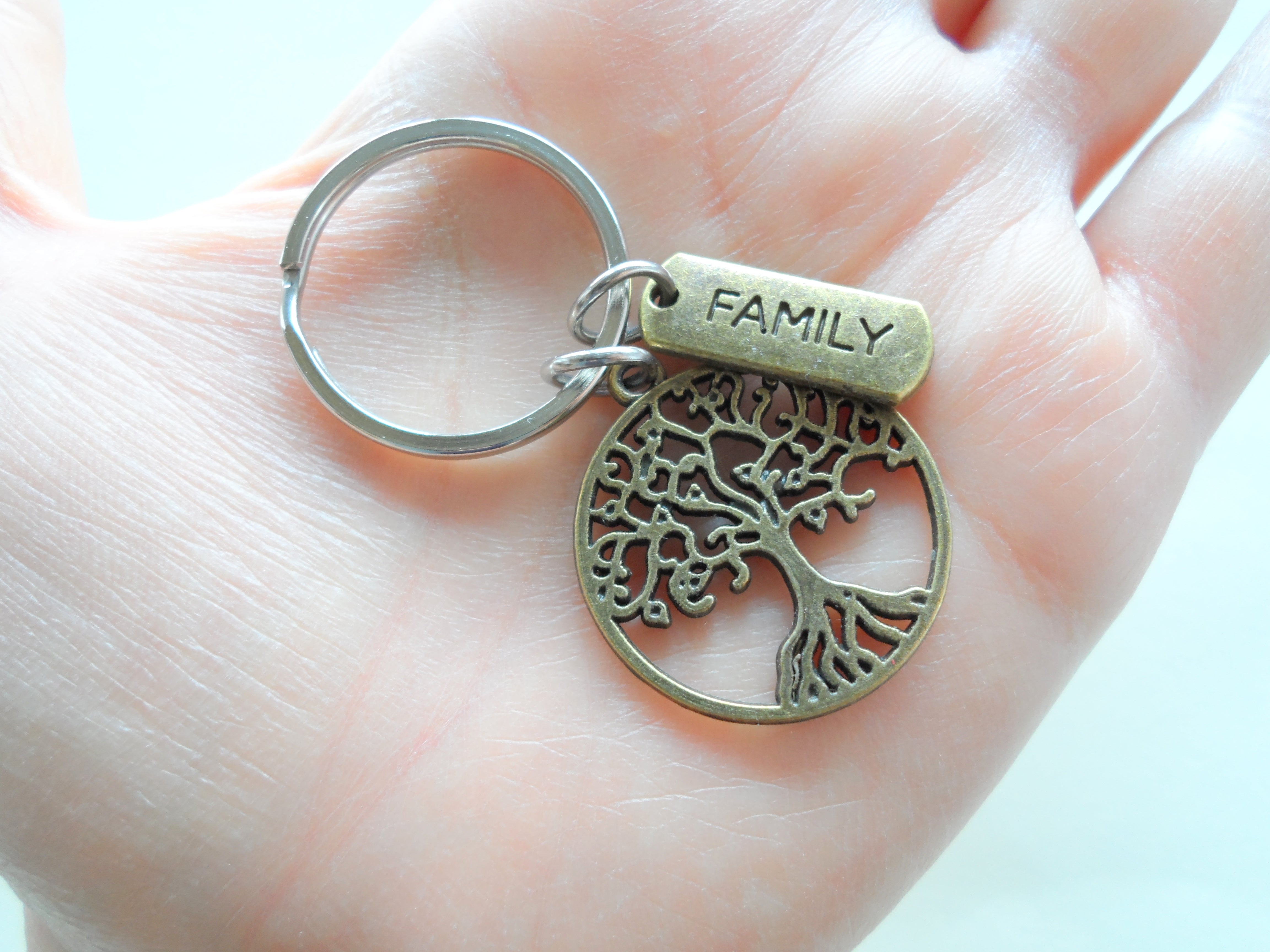 Family Reunion Gift • Bronze Family Tree Keychain by JewelryEveryday