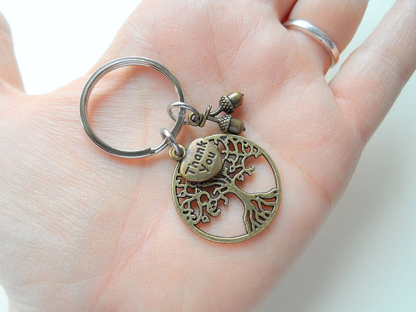 Teacher Appreciation Gift | Thank You Bronze Tree Seeds Keychain by JE ...