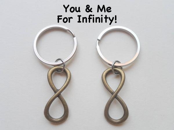 Double Keychain Set Bronze Infinity Symbol You & Me for Infinity ...