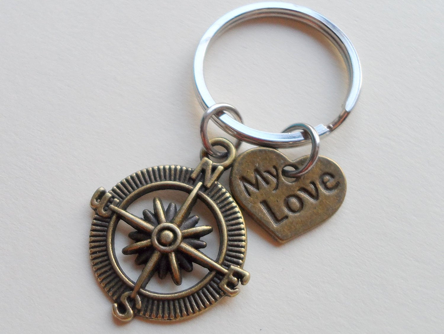 "My Love" Bronze Compass Keychain – JewelryEveryday