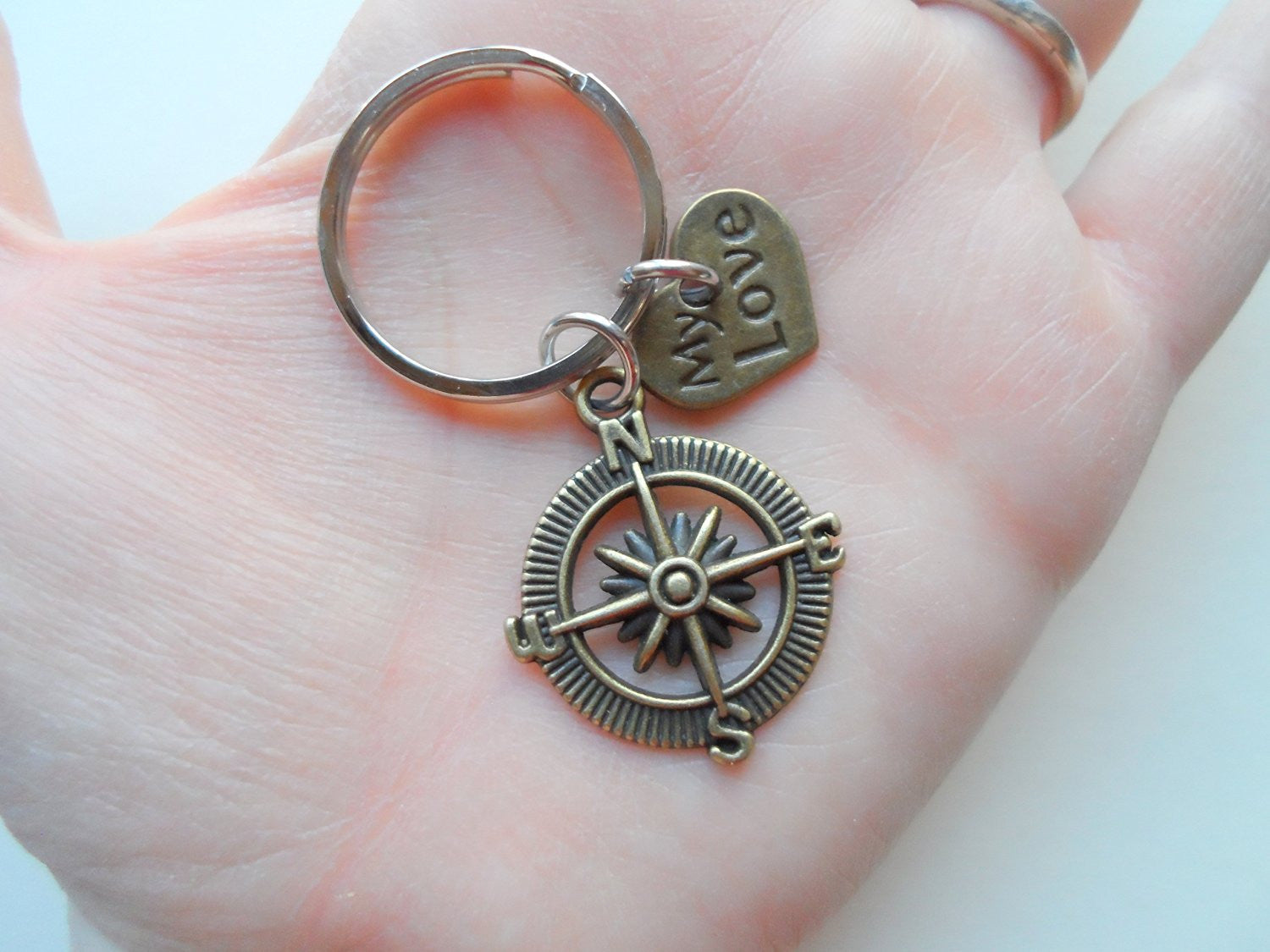 "My Love" Bronze Compass Keychain – JewelryEveryday