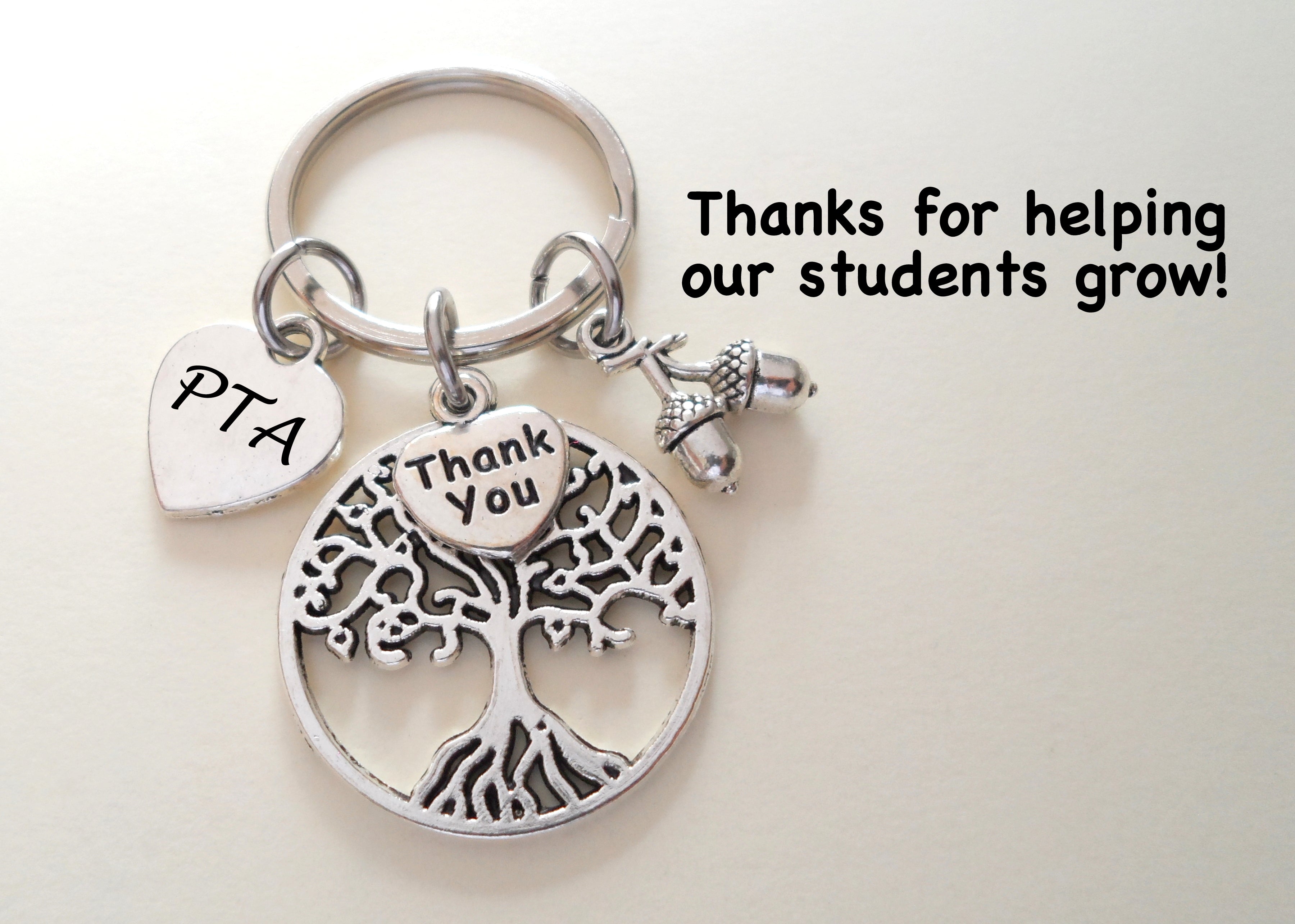 Volunteer Appreciation Gifts | PTA Tree Thank You Acorn Keychain by JE ...