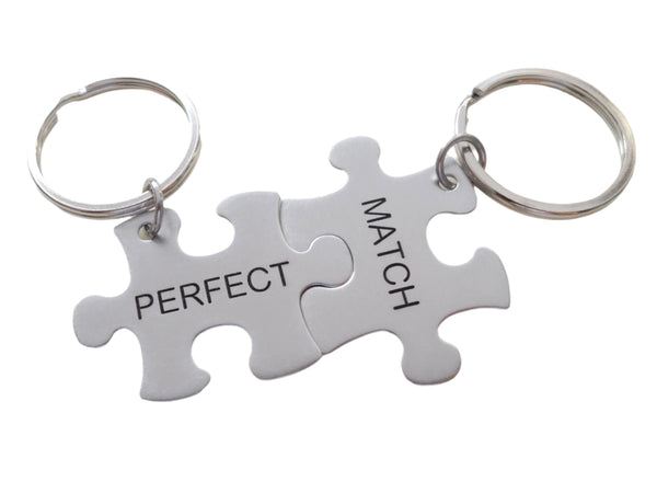 2 Matching Steel Puzzle Keychains You & Me a Perfect Match ...