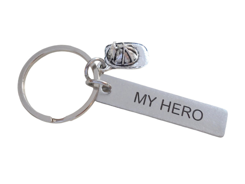 Custom Engraved Tag Keychain with Firefighter Hat Charm for Fire First ...