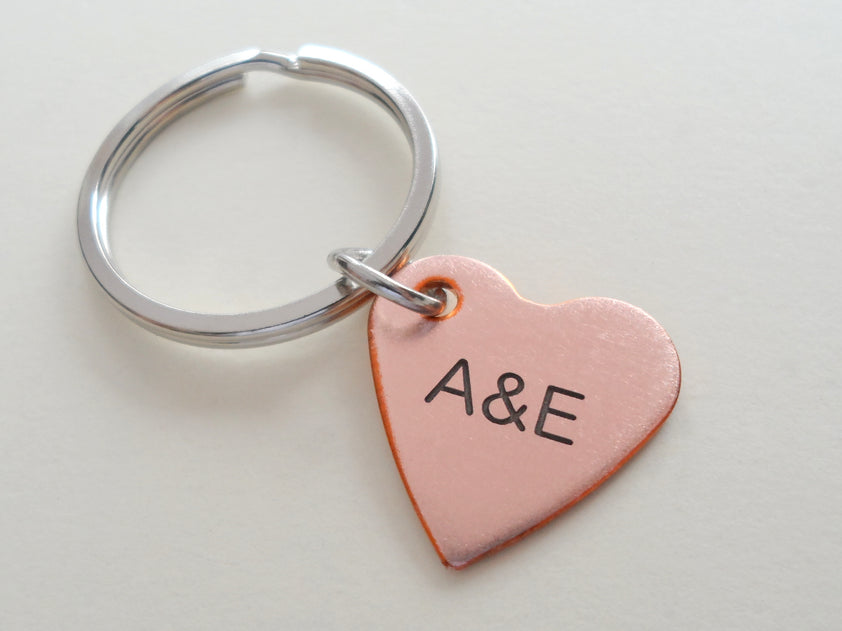 Personalized Small Heart Keychain Engraved with Initials; Handmade 8 Y ...