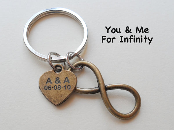Bronze Infinity Symbol Keychain You & Me for Infinity Couples Keychain ...
