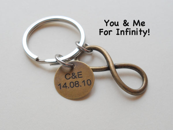 Bronze Infinity Symbol Keychain You & Me for Infinity Couples Keychain ...