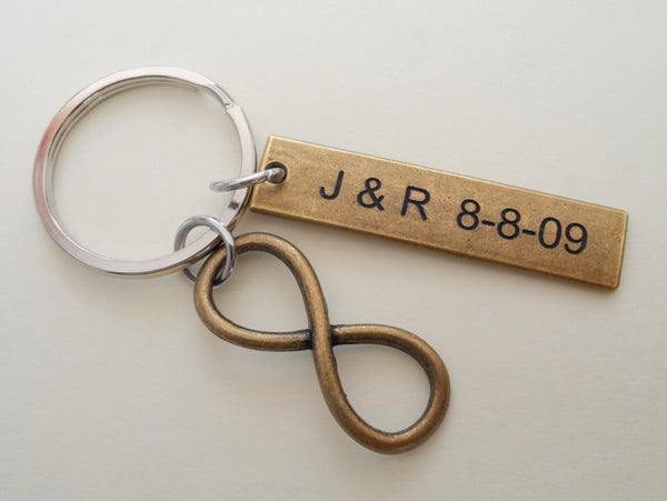 Bronze Infinity Symbol Keychain You & Me for Infinity Couples Keychain ...