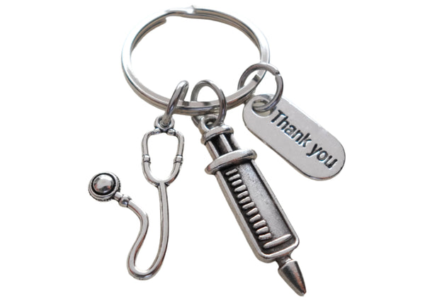Employee Appreciation Gifts | Stethoscope Syringe Thank Keychain by JE ...