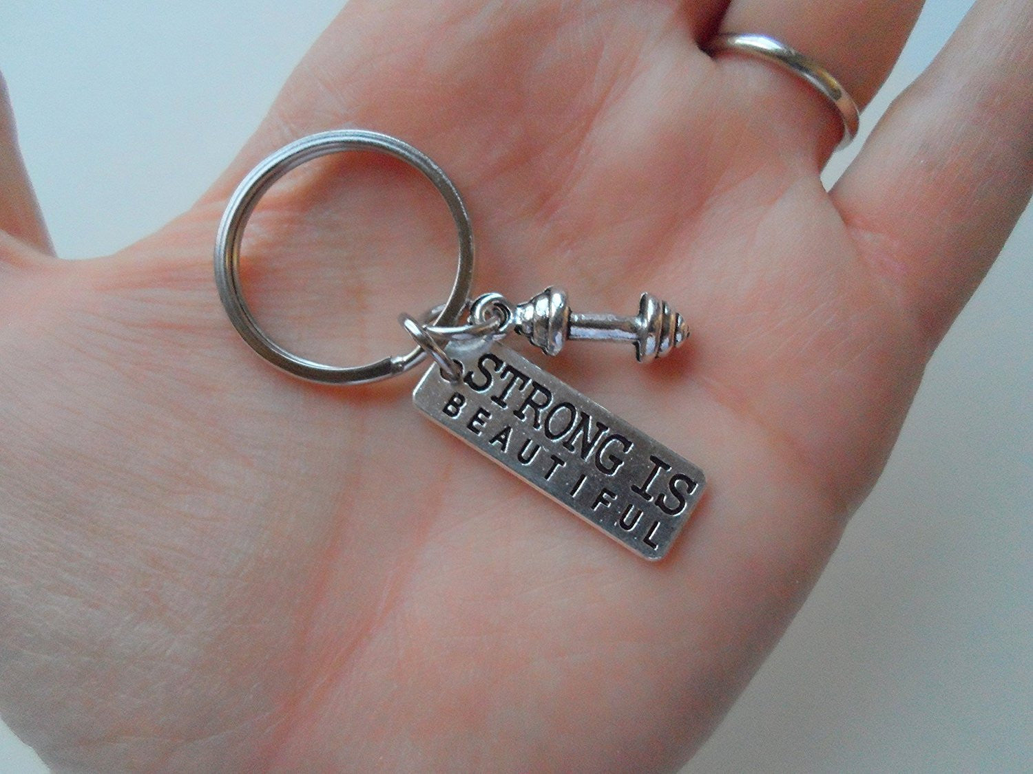 Strong is Beautiful Keychain - Health and Fitness Keychain ...