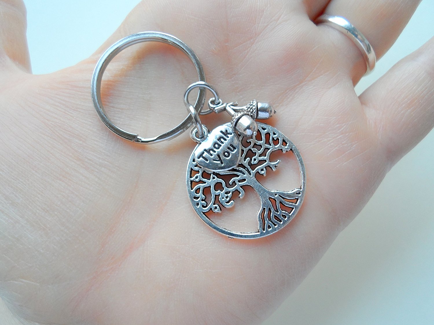 Teacher Appreciation Gift | "Thank You" Tree & Seeds Keychain by JE ...