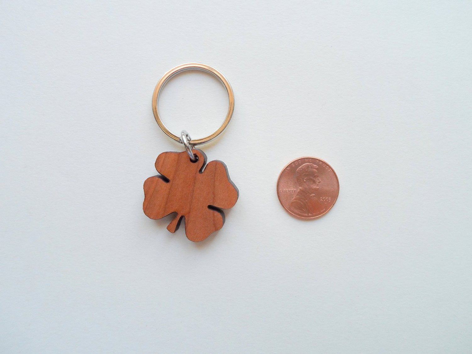 5 Year Anniversary Gift | Wood Clover Keychain Lucky to Have You by JE ...